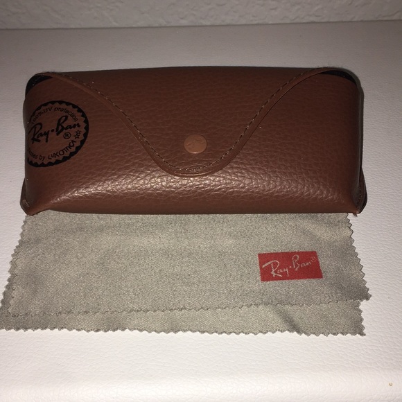 Ray-Ban | Accessories | Rayban Brown Leather Case With Dust Cloth ...